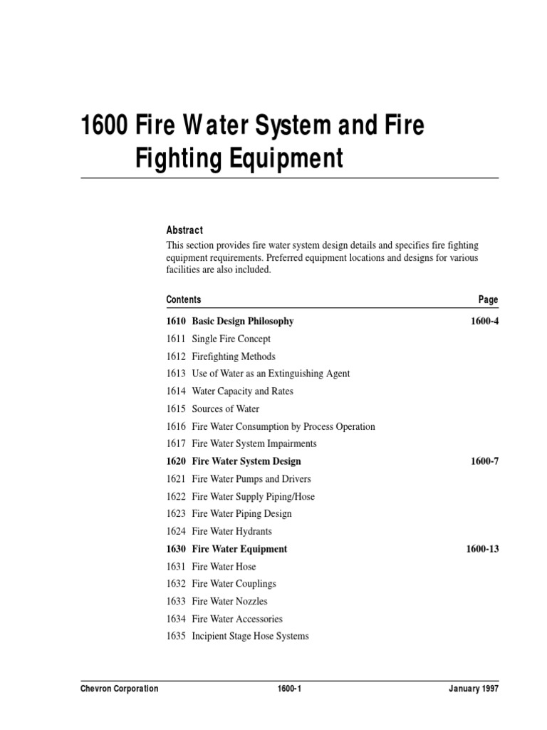 Fire Water System and Fire Fighting Equipment PDF | PDF