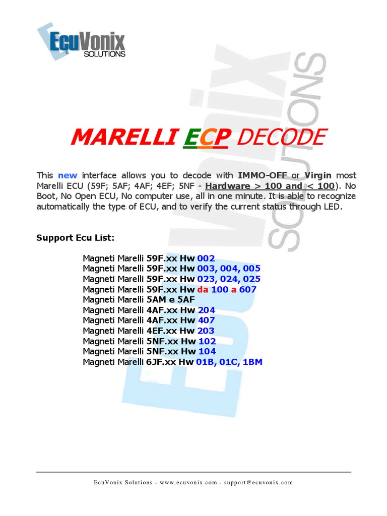Marelli ECP Decode - ENG PDF | PDF | Digital Electronics | Office Equipment