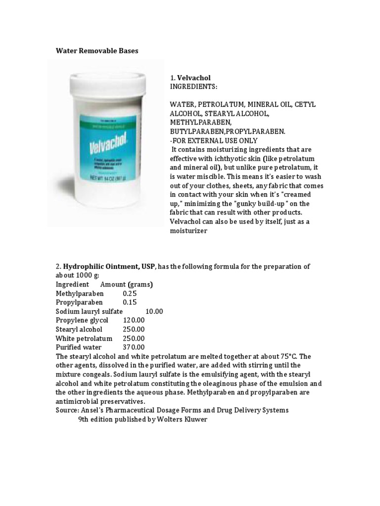 Water Removable Bases | PDF | Polyethylene Glycol | Topical Medication