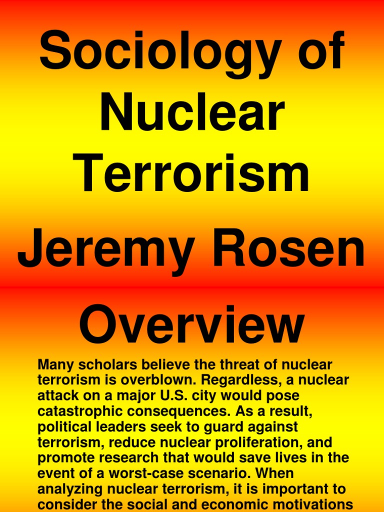 Sociology of Nuclear Terrorism Insights | PDF | Nuclear Weapons ...