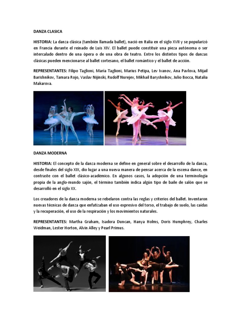 Historia de La Danza | PDF | Ballet | Bailes