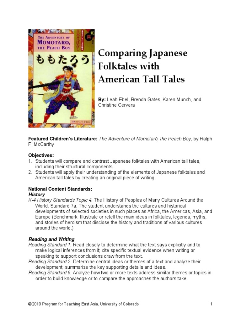 Comparing Folktales and Tall Tales Lesson | PDF | Fairy Tales ...