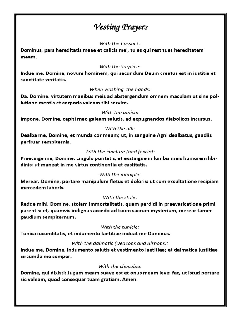 Vesting Prayers | PDF