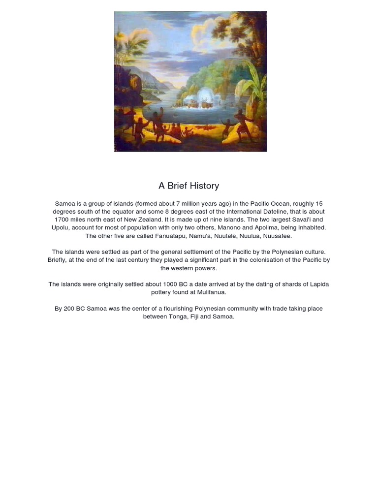 Brief Overview of Samoan History | PDF | Samoa | Polynesia