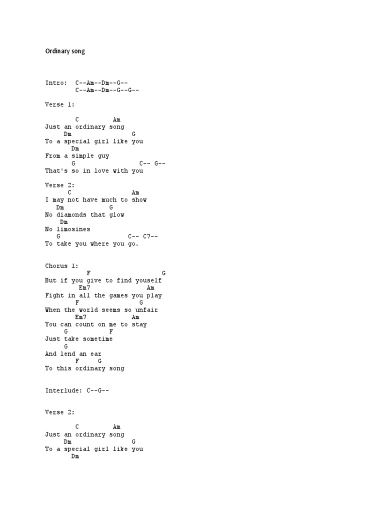 Ordinary Song | PDF