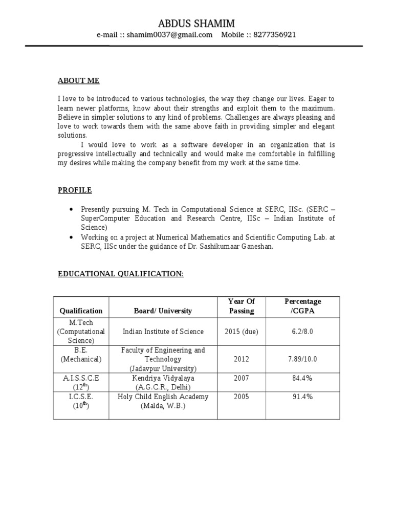 CV Shamim | PDF | Computer Simulation | Fluid Dynamics
