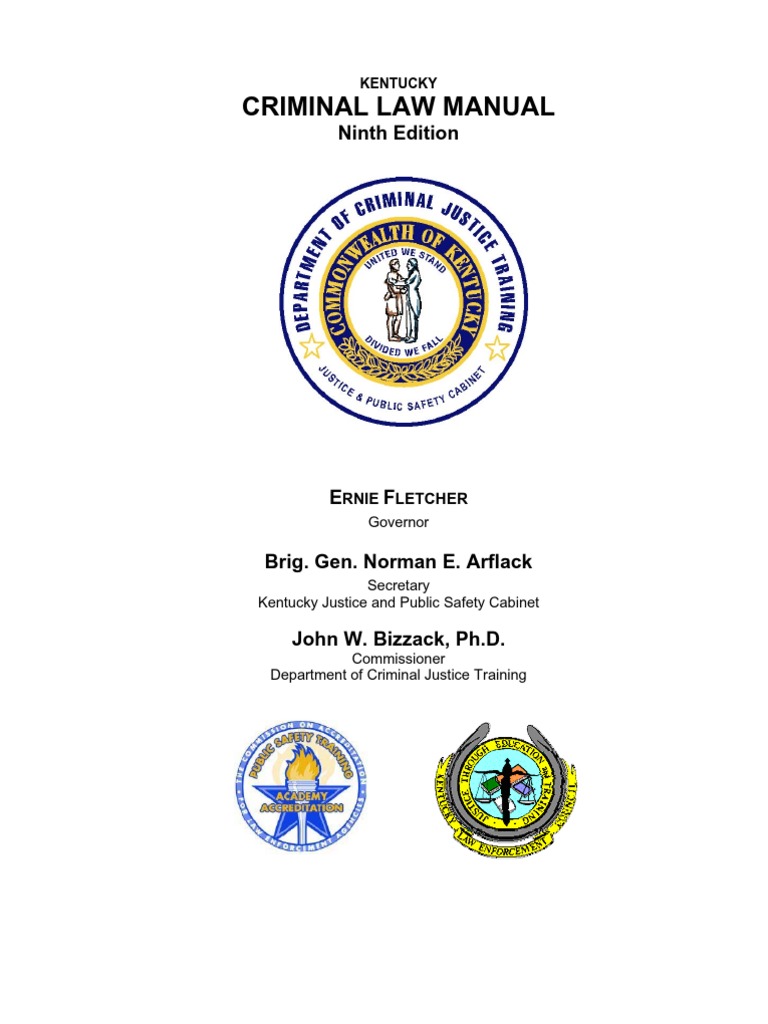 Kentucky Criminal Law Manual Overview | PDF | Driving Under The ...