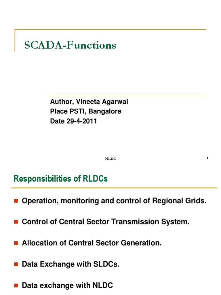 NLDC SCADA Functions and Responsibilities | PDF | Scada | Analog To Digital Converter