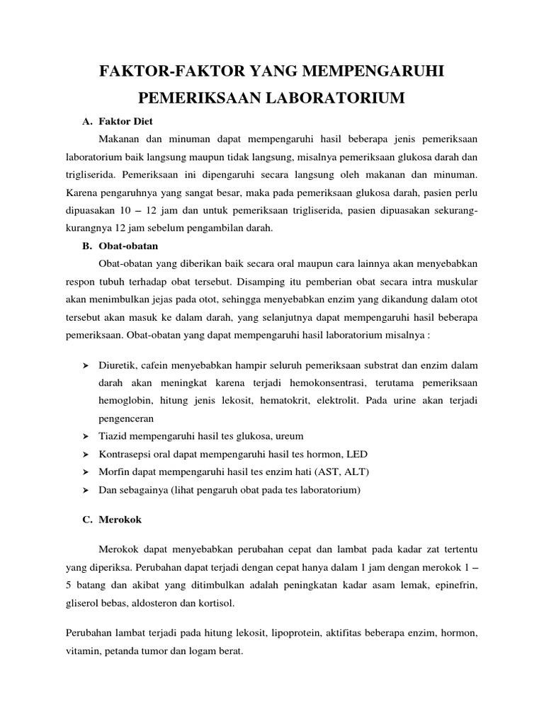Tgs Fix1 Faktor Yang Mempengaruhi Hasil Pemeriksaan | PDF