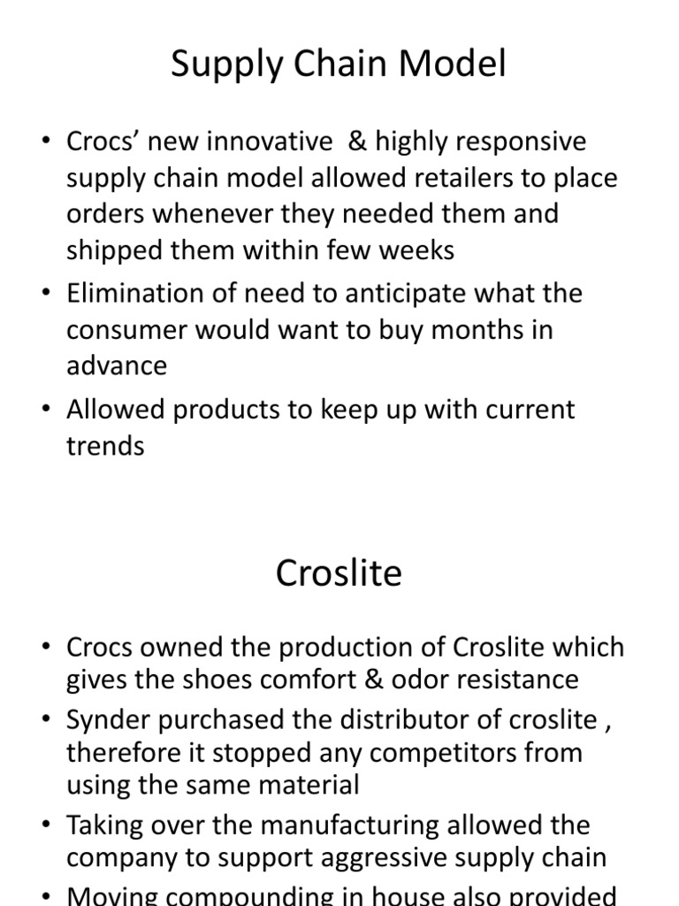Supply Chain of Crocs | PDF