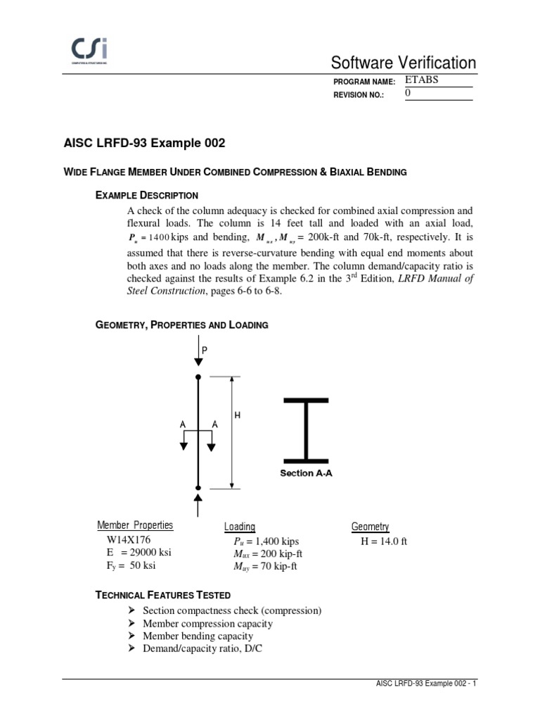 Aisc Lrfd-93 Example 002 | Bending | Civil Engineering