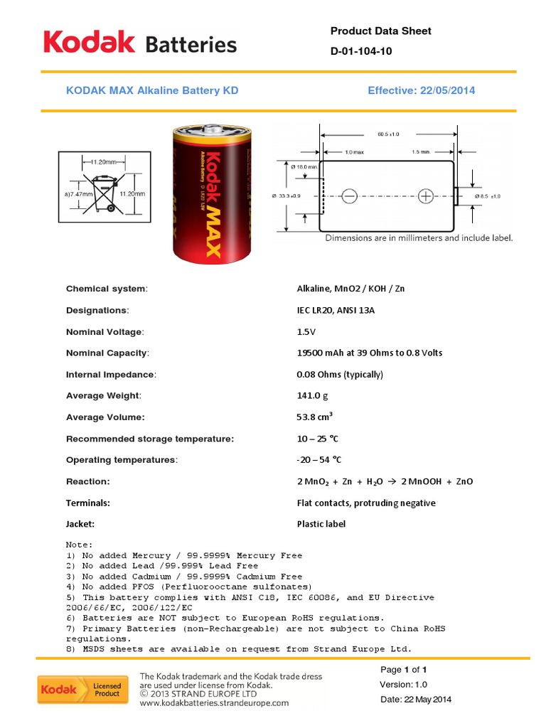 Techdoc D Max Batteries PDF | PDF
