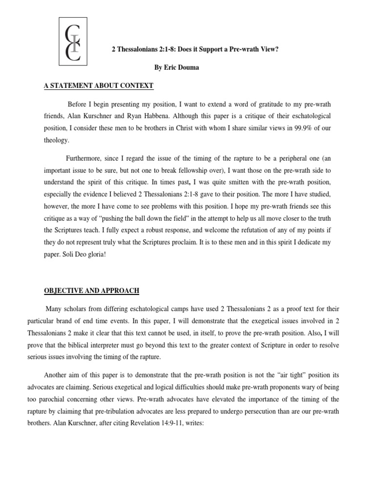 Does It Support A Pre-Wrath View | PDF | Rapture | Antichrist