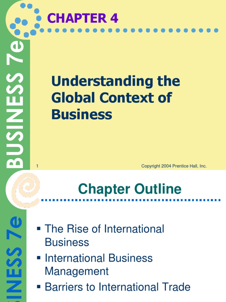 Understanding The Global Context of Business | PDF | Balance Of Trade ...
