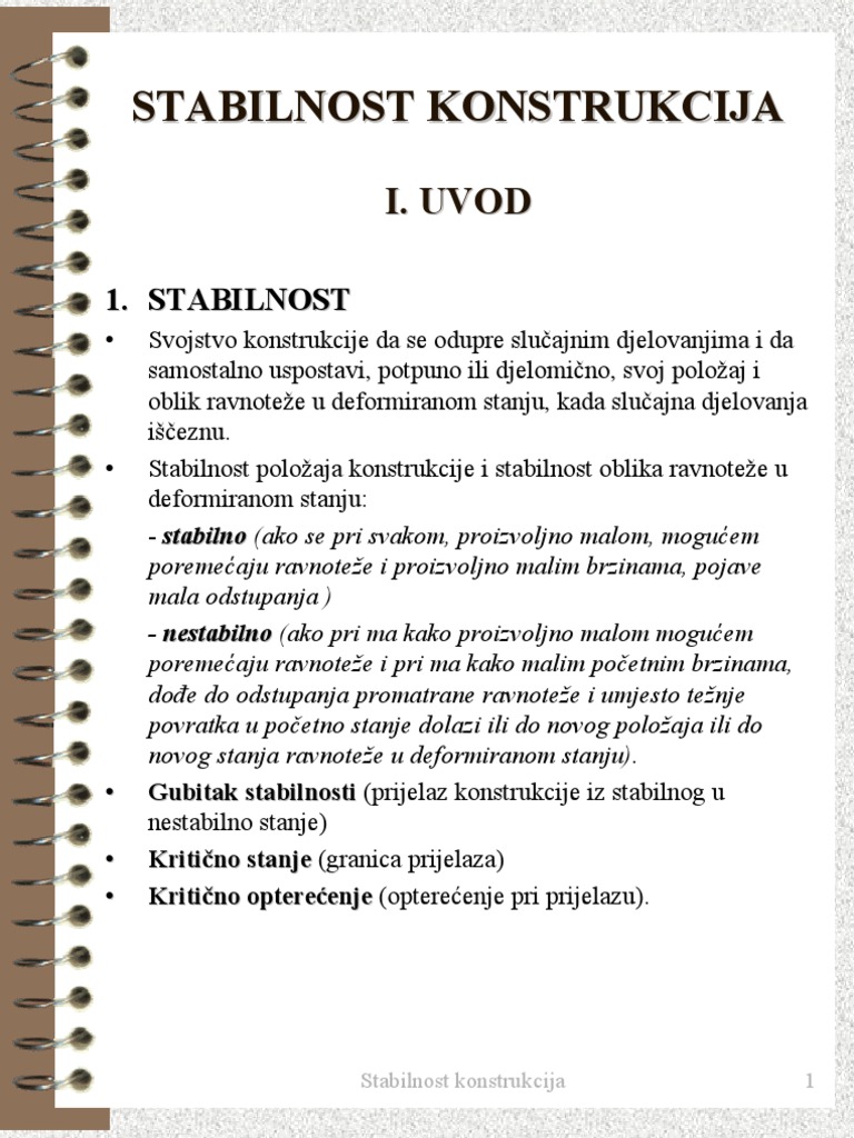 STABILNOST Konstrukcija | PDF