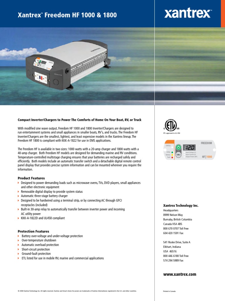 Freedom HF 1000 PDF | PDF | Power Inverter | Battery Charger
