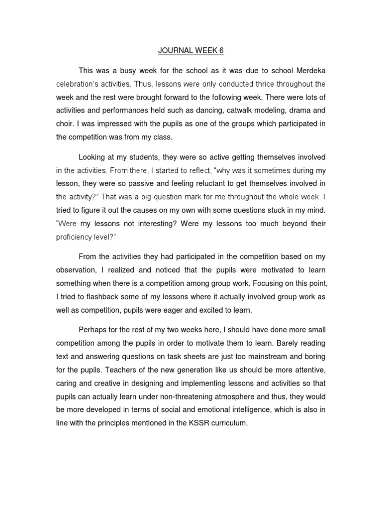 Journal Week 6 | PDF
