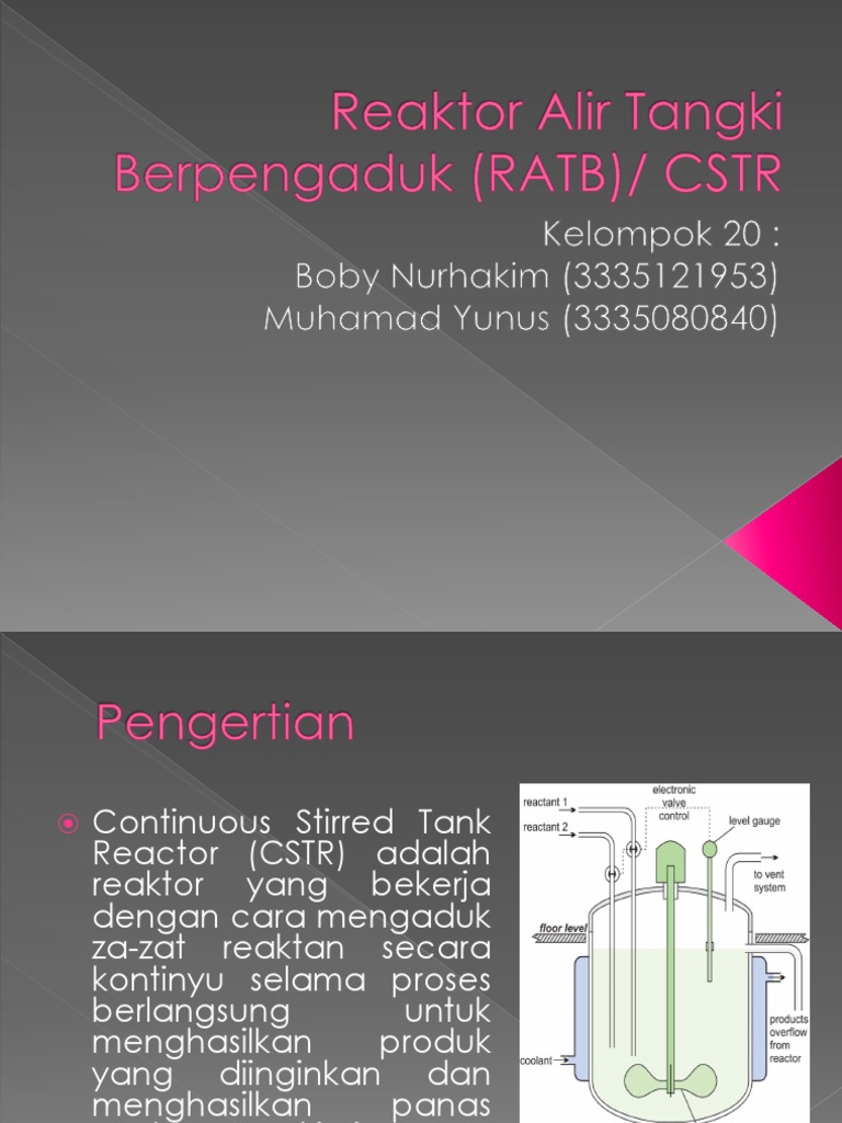 Reaktor Alir Tangki Berpengaduk (RATB) | PDF | Metode & Bahan Ajar