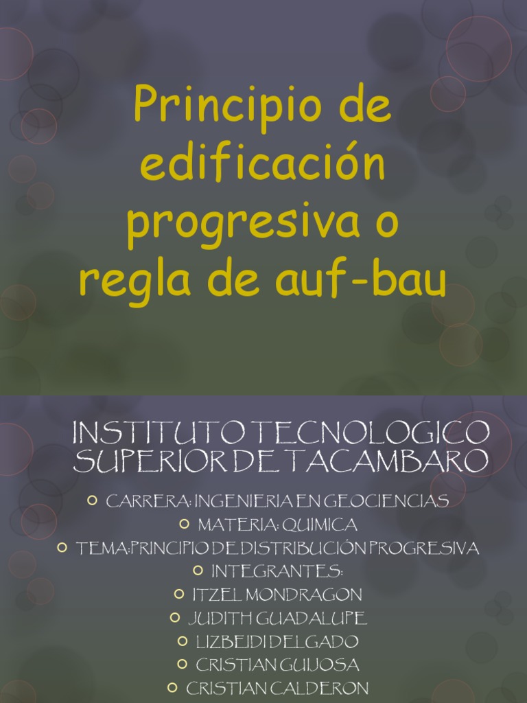 Principio de Edificación Progresiva o Regla de Auf-Bau | PDF