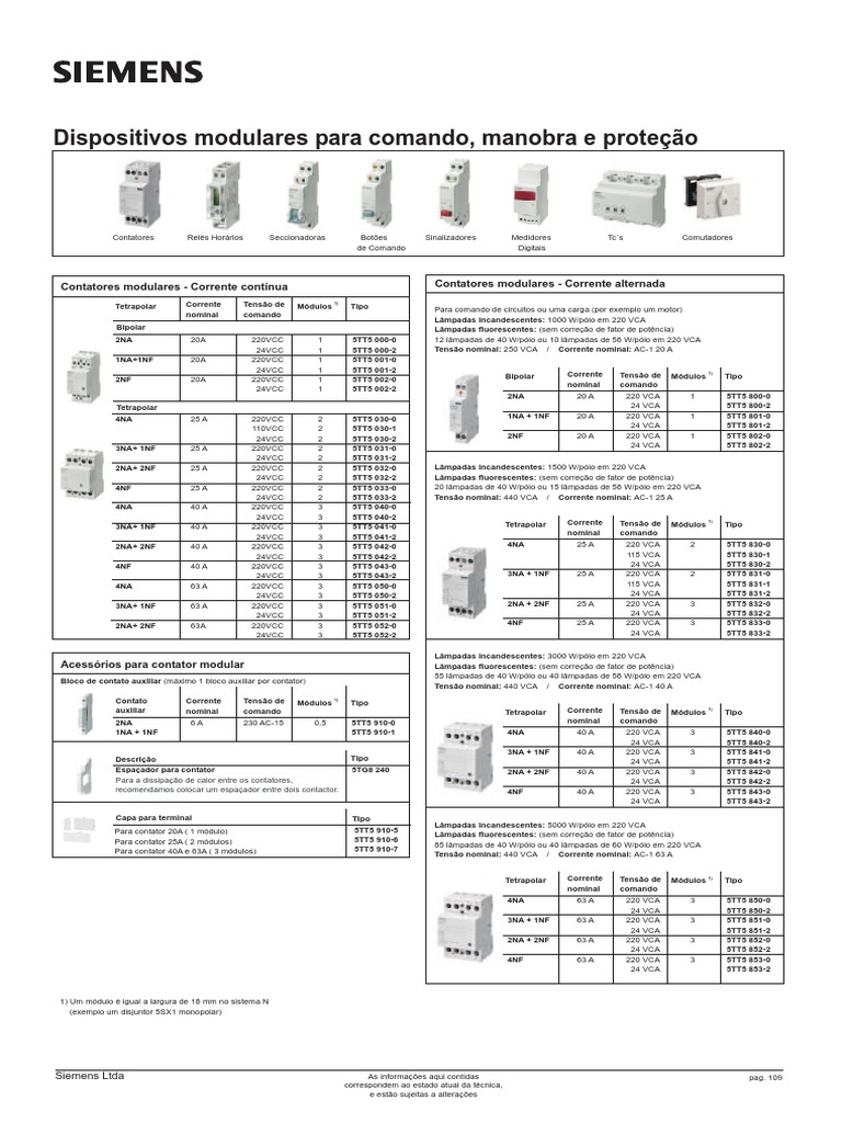 SIEMENS - FT-Dispositivos-Modulares (18-09-2013) PDF | PDF | Lâmpada ...