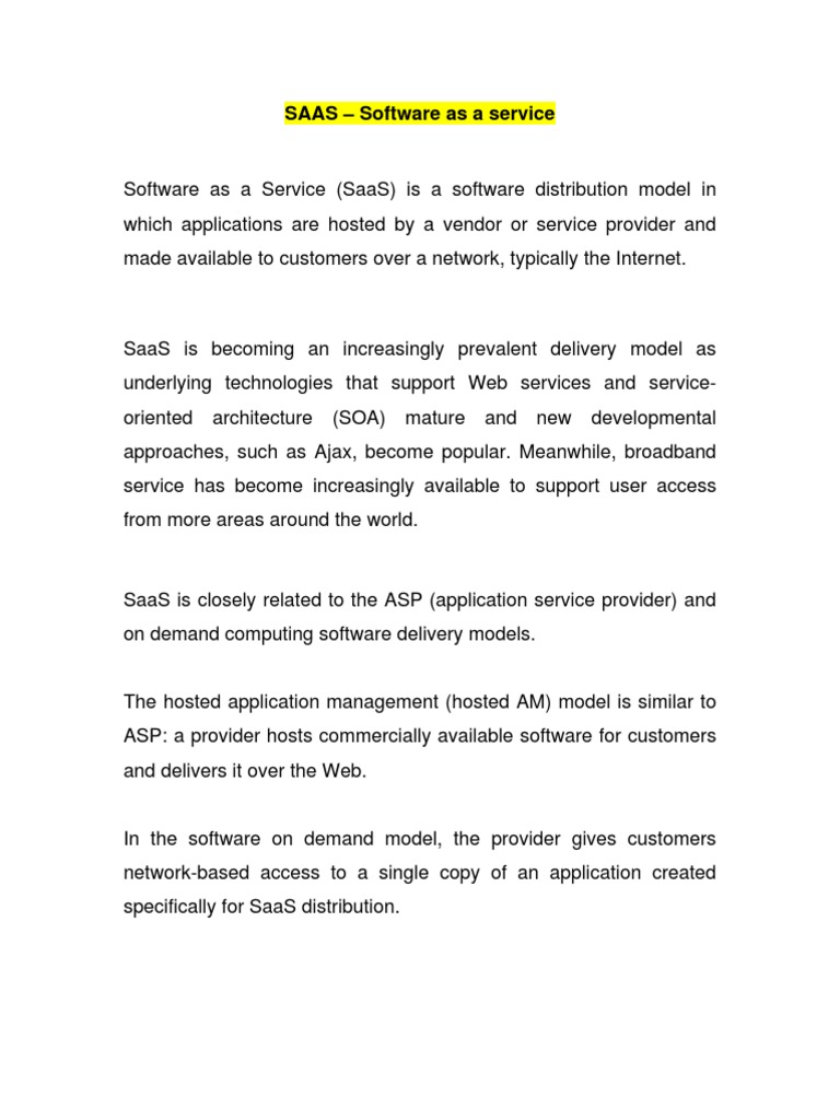 Saas | PDF | Software As A Service | Cloud Computing
