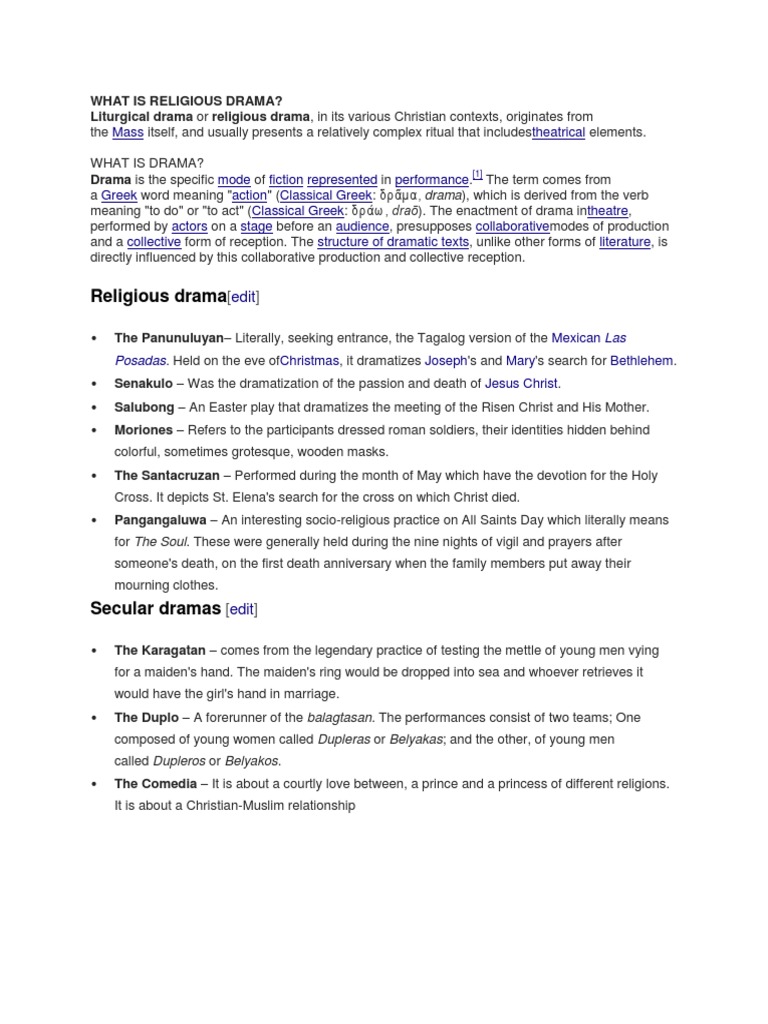 What Is Religious Drama | PDF | Christian Worship And Liturgy ...