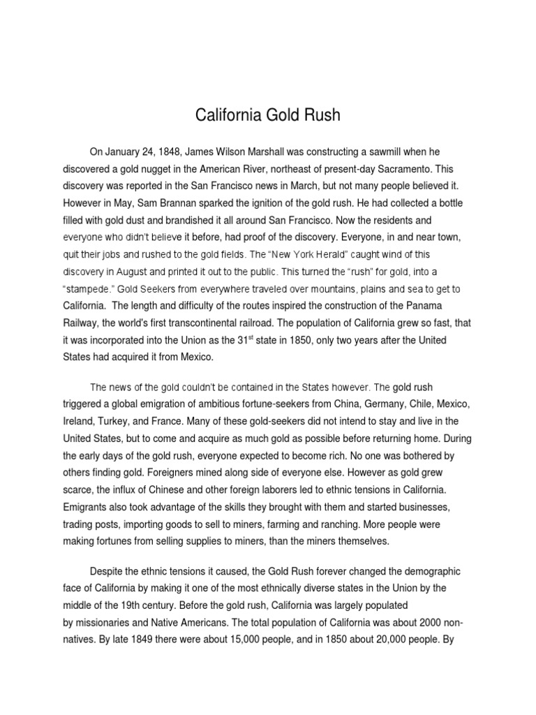 California Gold Rush | PDF | California | North America