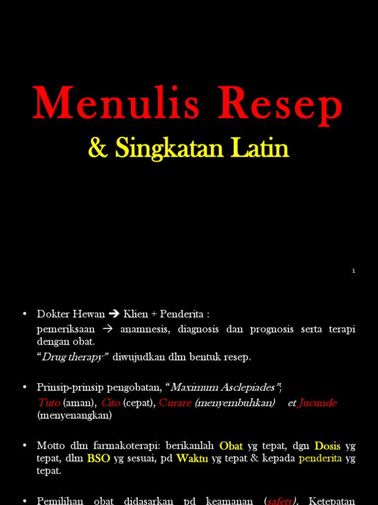 Resep 2 Menulis Resep Dan Singkatan Latin | PDF