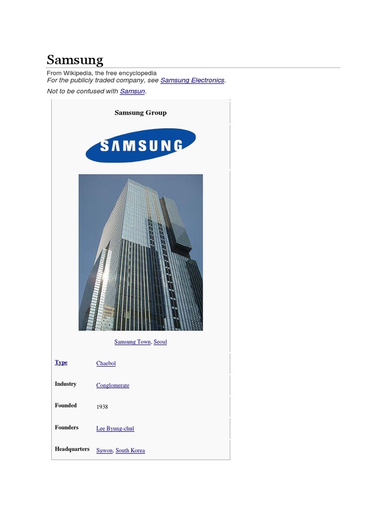 Samsung Group | PDF | Samsung | Business