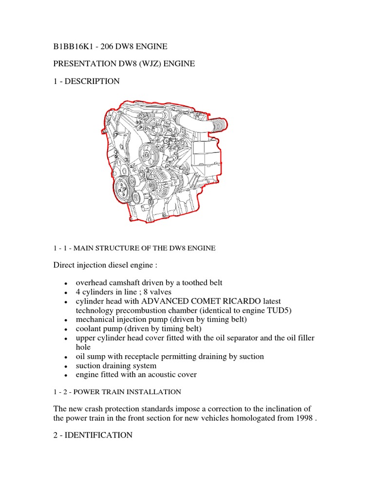 206 DW8 Engine | PDF | Piston | Diesel Engine