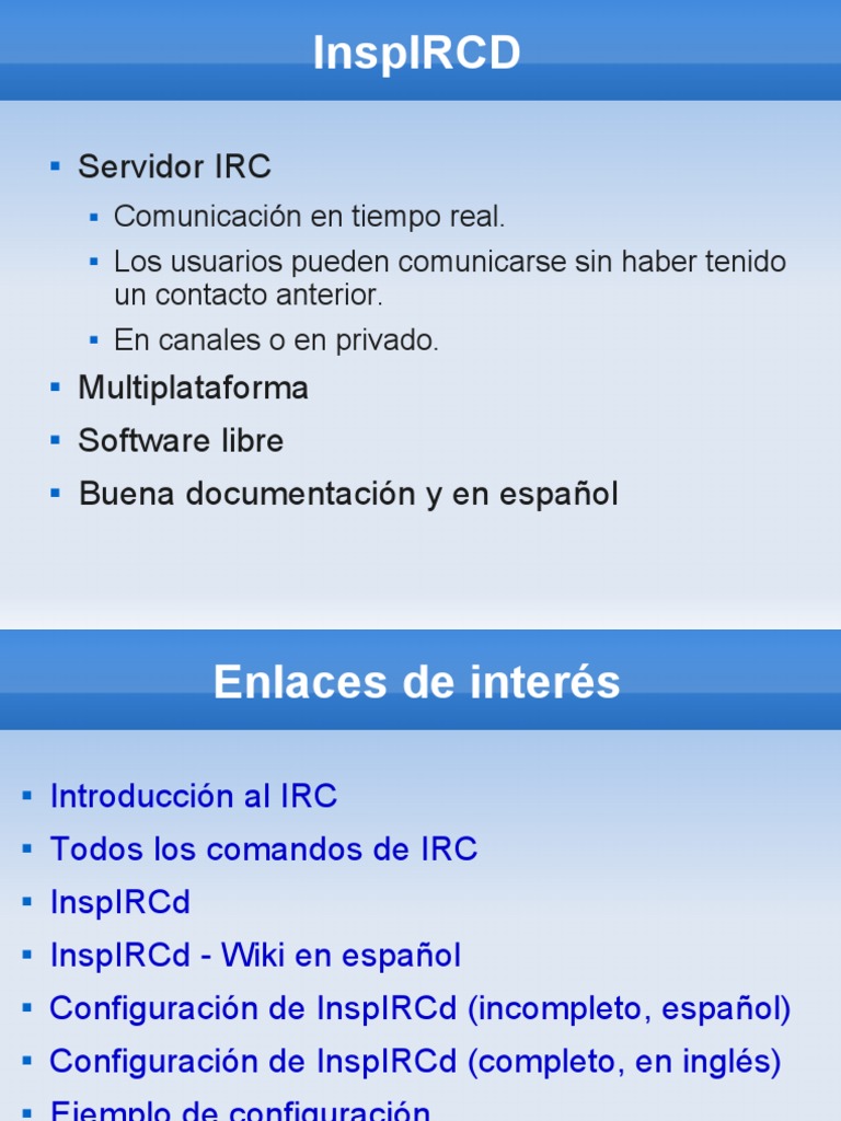 Configuración de InspIRCd en Ubuntu | PDF | Internet Relay Chat ...