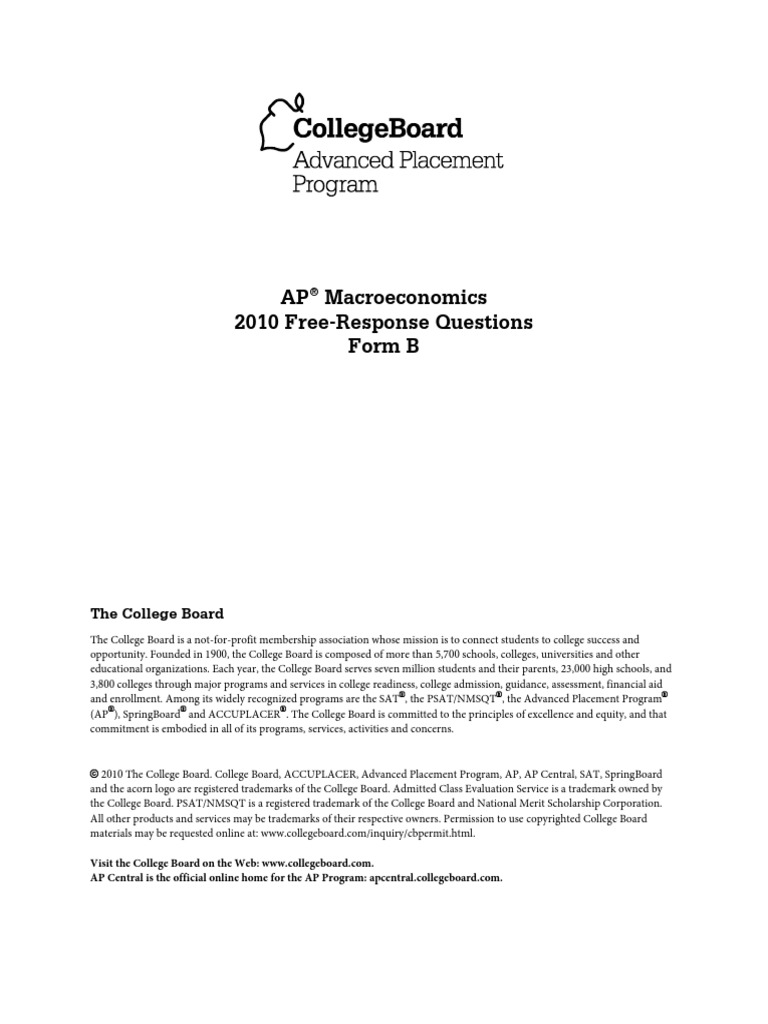 AP Exam Past Exam Paper | PDF | Advanced Placement | Aggregate Demand