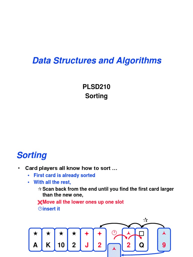 Data Structures And Algorithms Plsd210 Sorting Pdf Discrete Mathematics Algorithms And 8019