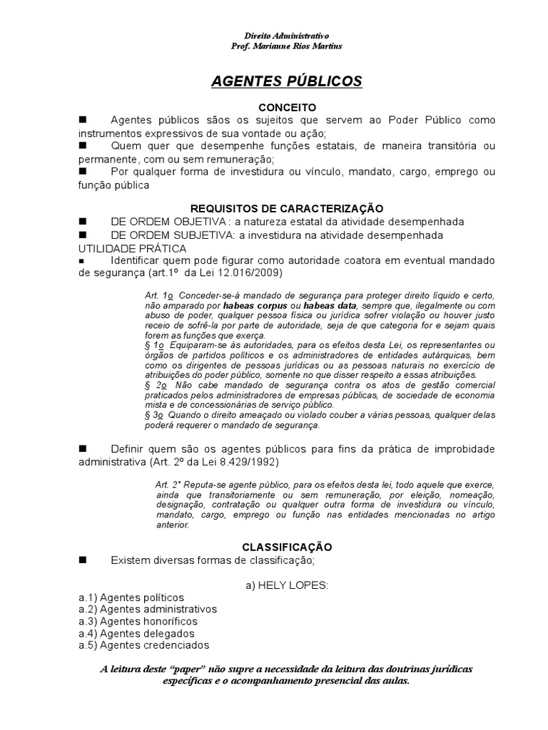 Classificação de Agentes Públicos | PDF