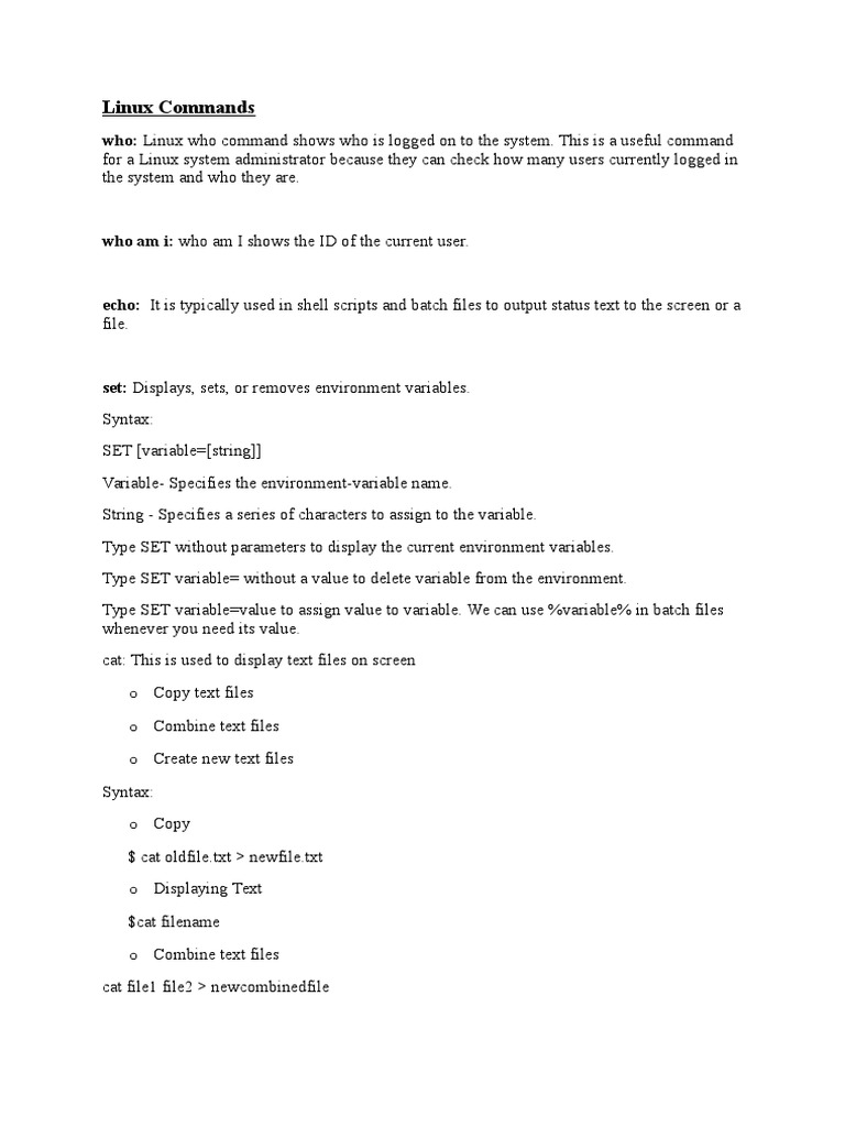 Linux Commands | PDF | Filename | Computer File