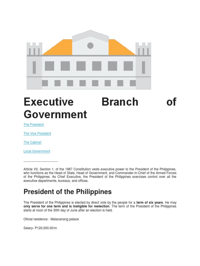 Philippine Executive Branch Overview | PDF