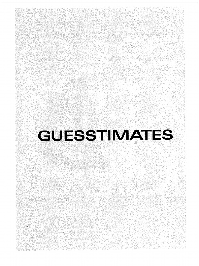 Important Guesstimates | PDF