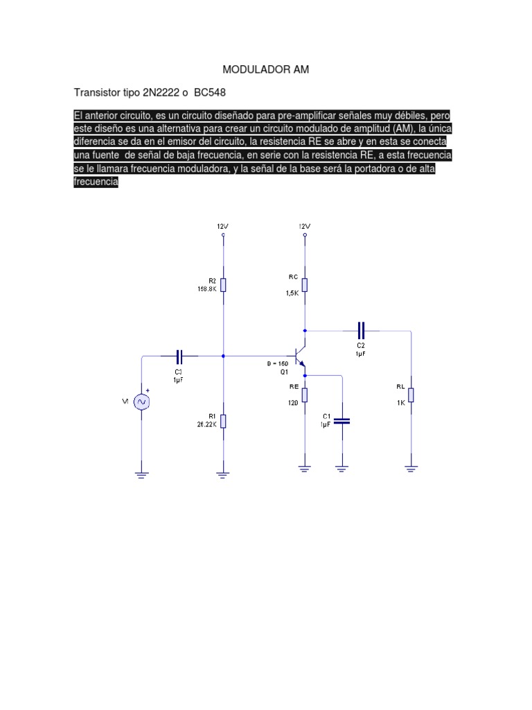 Modulador Am Circuito PDF | PDF | Ciencia y matemáticas
