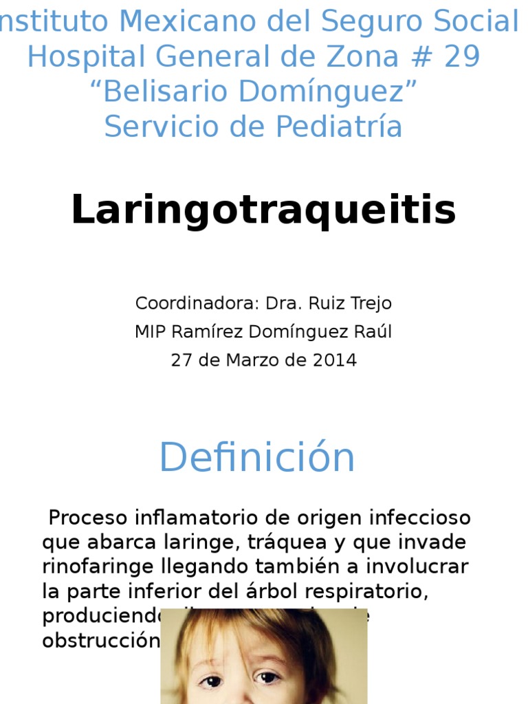 Laringotraqueitis Pediátrica: Diagnóstico y Tratamiento | PDF | Tos ...