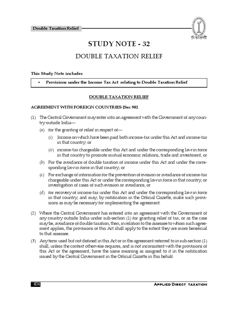 Double Taxation Relief (32) | Double Taxation | Taxes