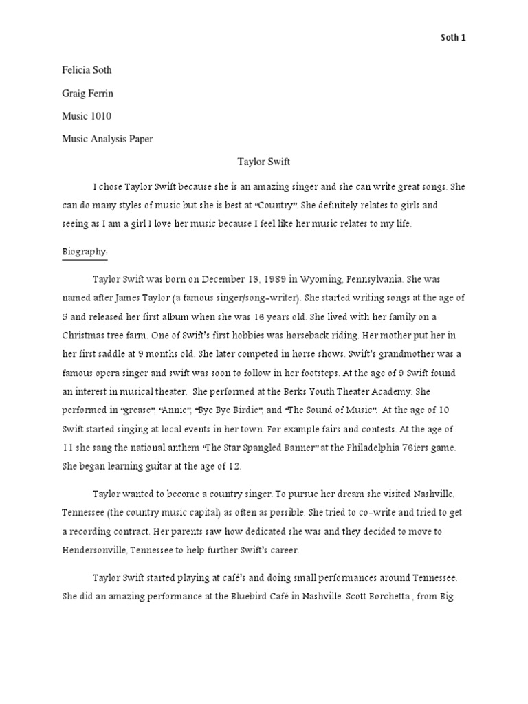 Taylor Swift: A Musical Journey | PDF | Song Structure | Taylor Swift
