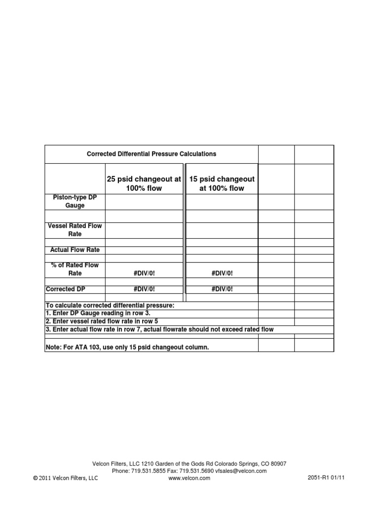 Corrected Differential Pressure Calculations | PDF