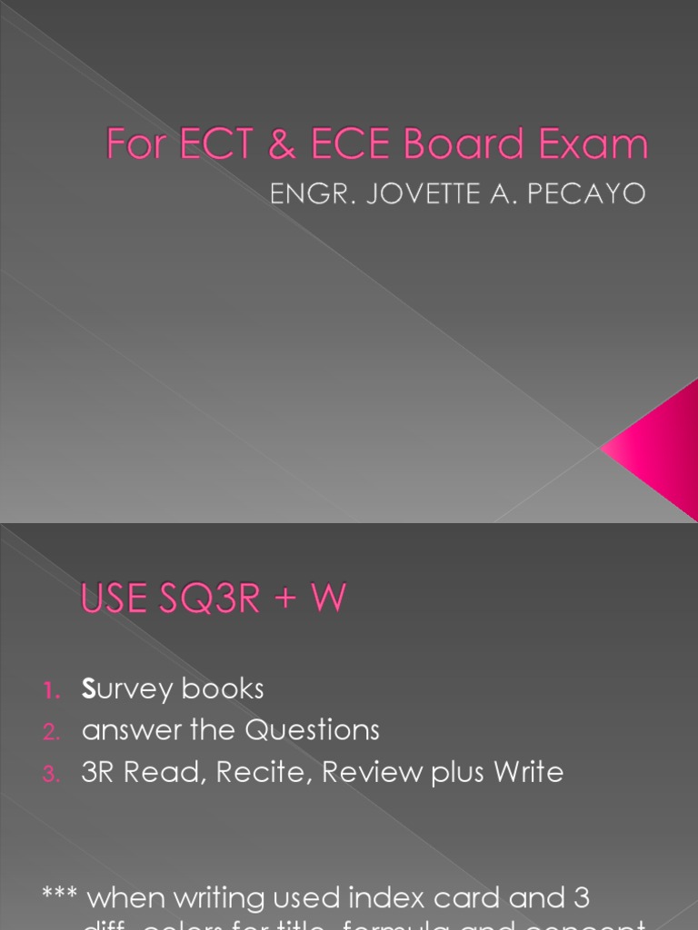 For ECT & ECE Board Exam | PDF | Sequence | Equations