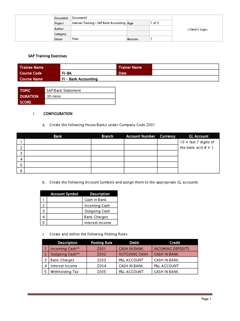 FI-Bank Statement Exercise v1.0 | PDF | Debits And Credits | Payments