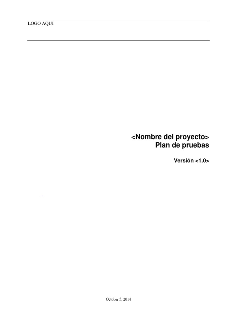 Plantilla Plan de Prueba | Descargar gratis PDF | Software | Informática