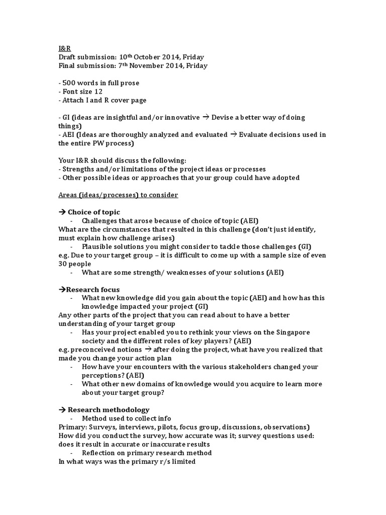 PW Lecture I&R and OP | PDF | Target Audience | Evaluation
