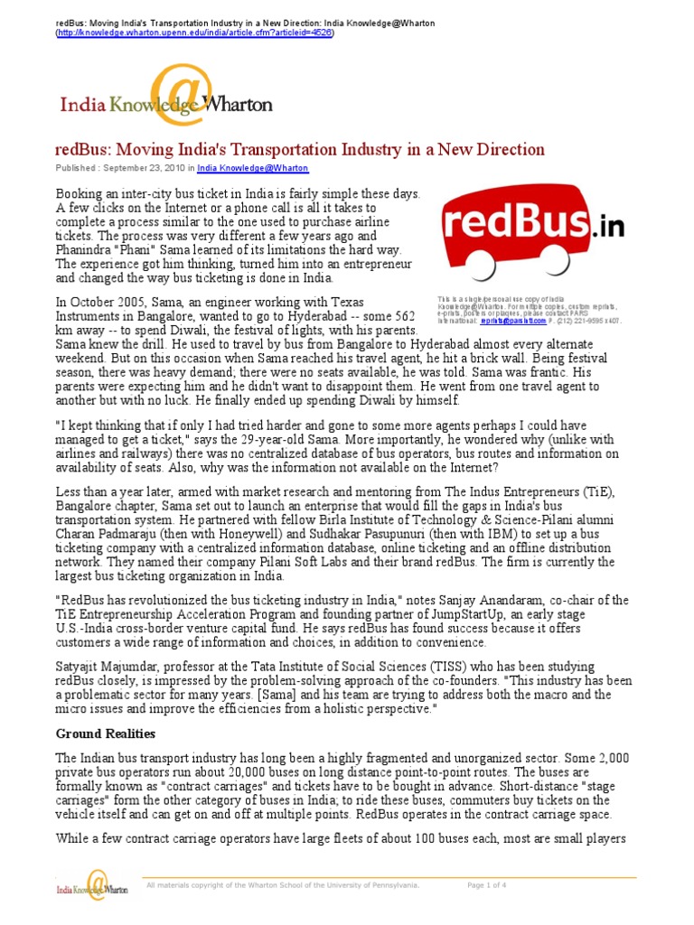 Case Study Redbus | PDF | Venture Capital | Corporate Finance