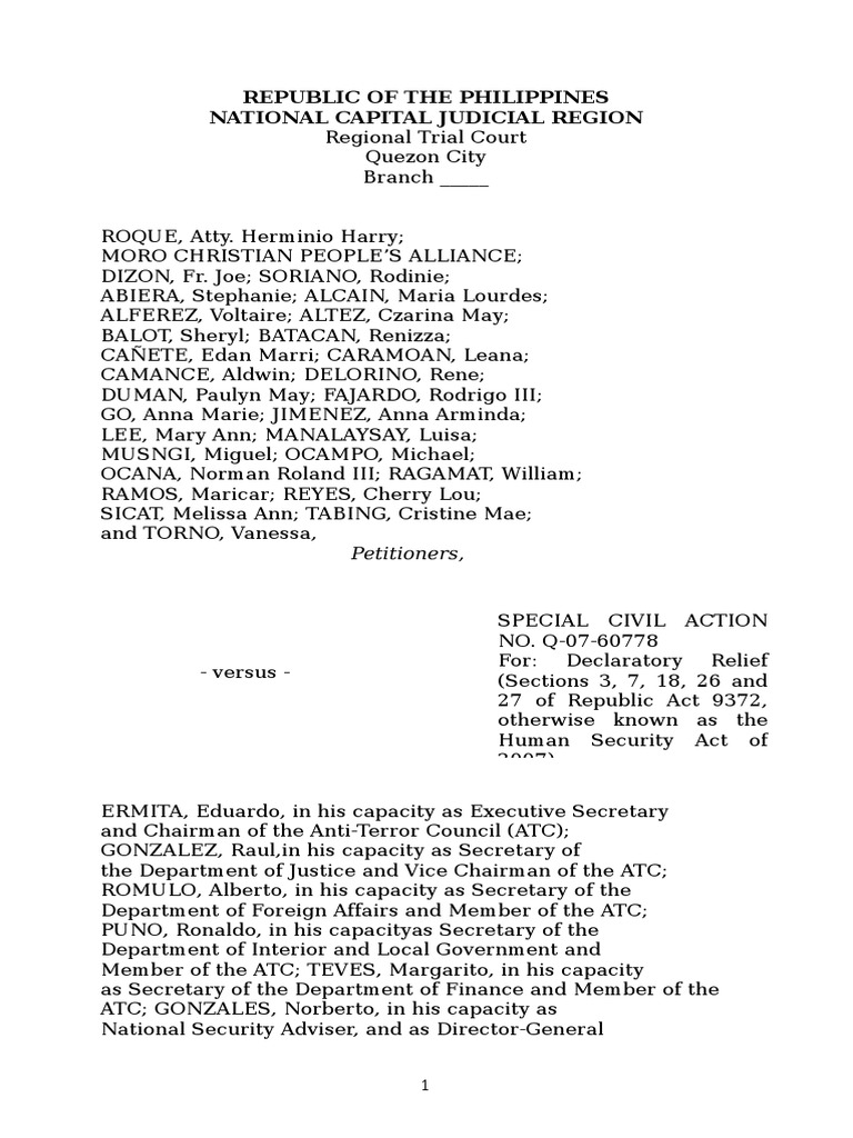 Petition For Declaratory Relief | PDF | Government | Crime Thriller