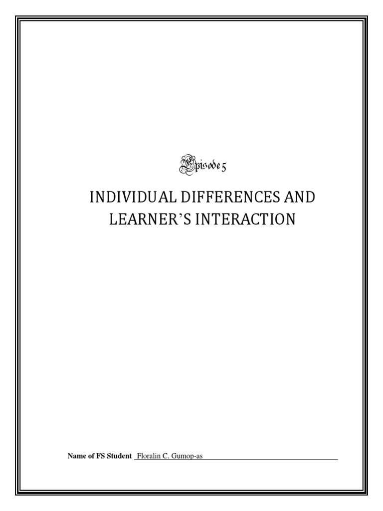 Episode 5 FS 1 | PDF | Teachers | Teaching