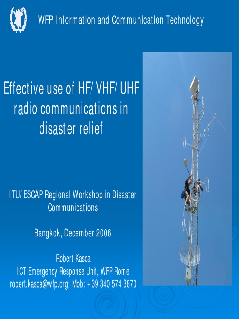 WFP Emergency Telecoms in Disaster Relief | PDF | Business | Technology ...
